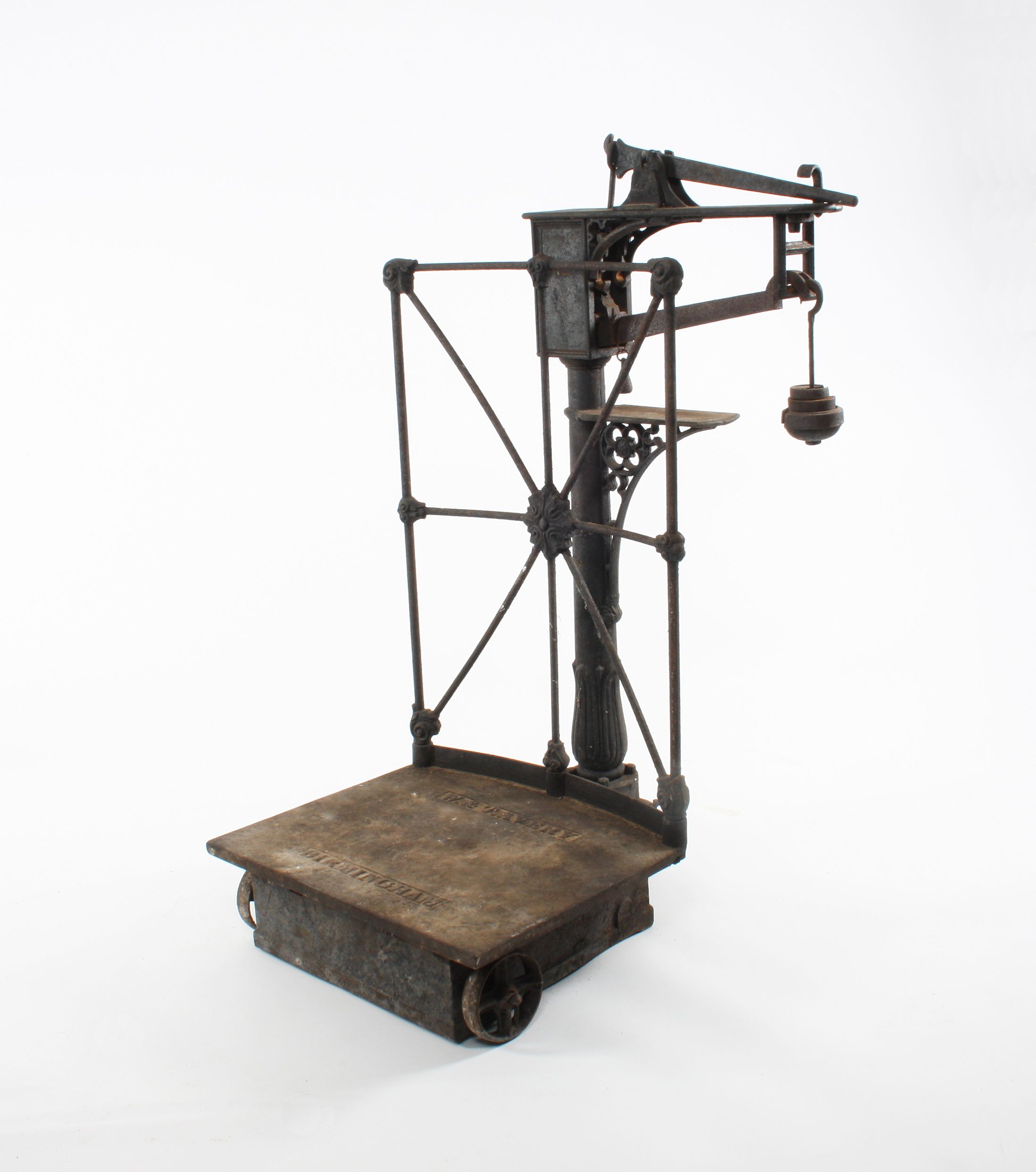 Bonhams : A large set of Victorian iron floor-standing iron weighing ...