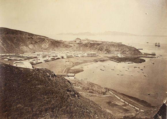 Bonhams : ADEN A group of five images of the port of Aden, the Tanks ...