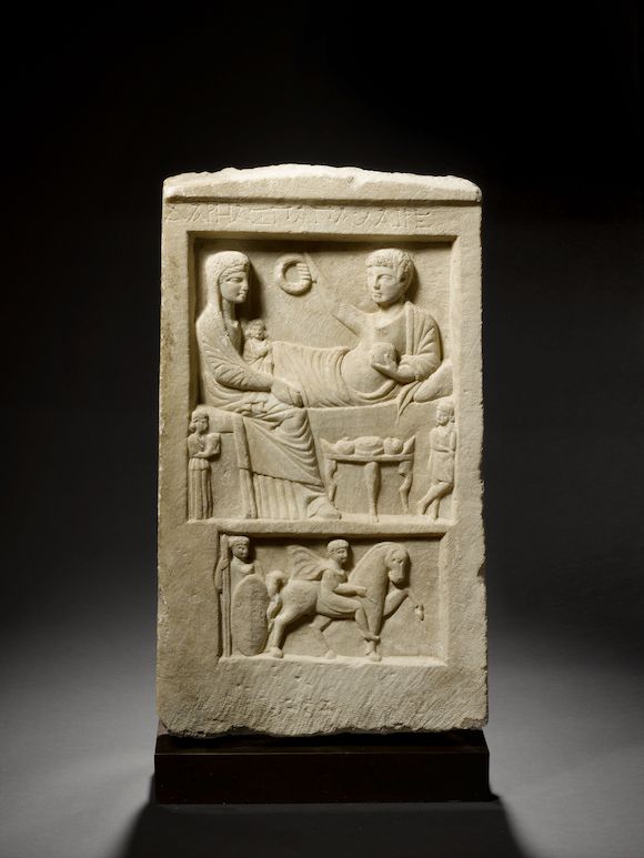 Bonhams : A Roman marble funerary stele