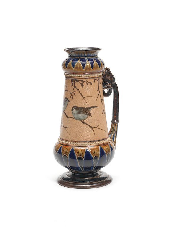 Bonhams : Florence Barlow for Doulton Lambeth a Jug with Modelled Bird ...