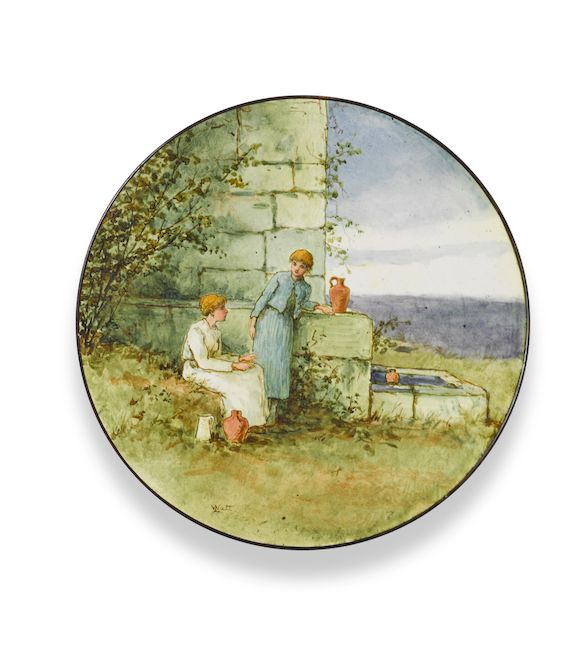 Bonhams : Linnie Watt for Doulton Lambeth a Faience plaque with Girls ...
