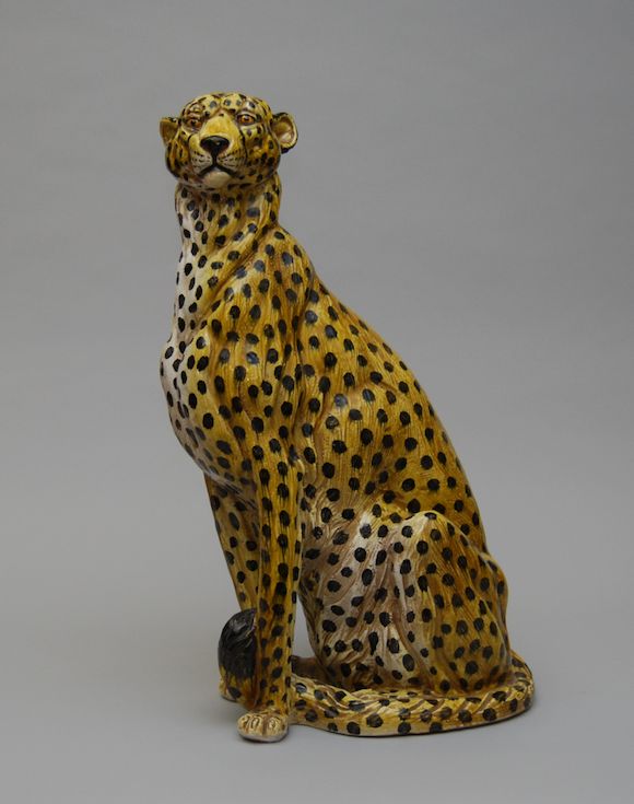 Bonhams : A large Italian ceramic figure of a cheetah