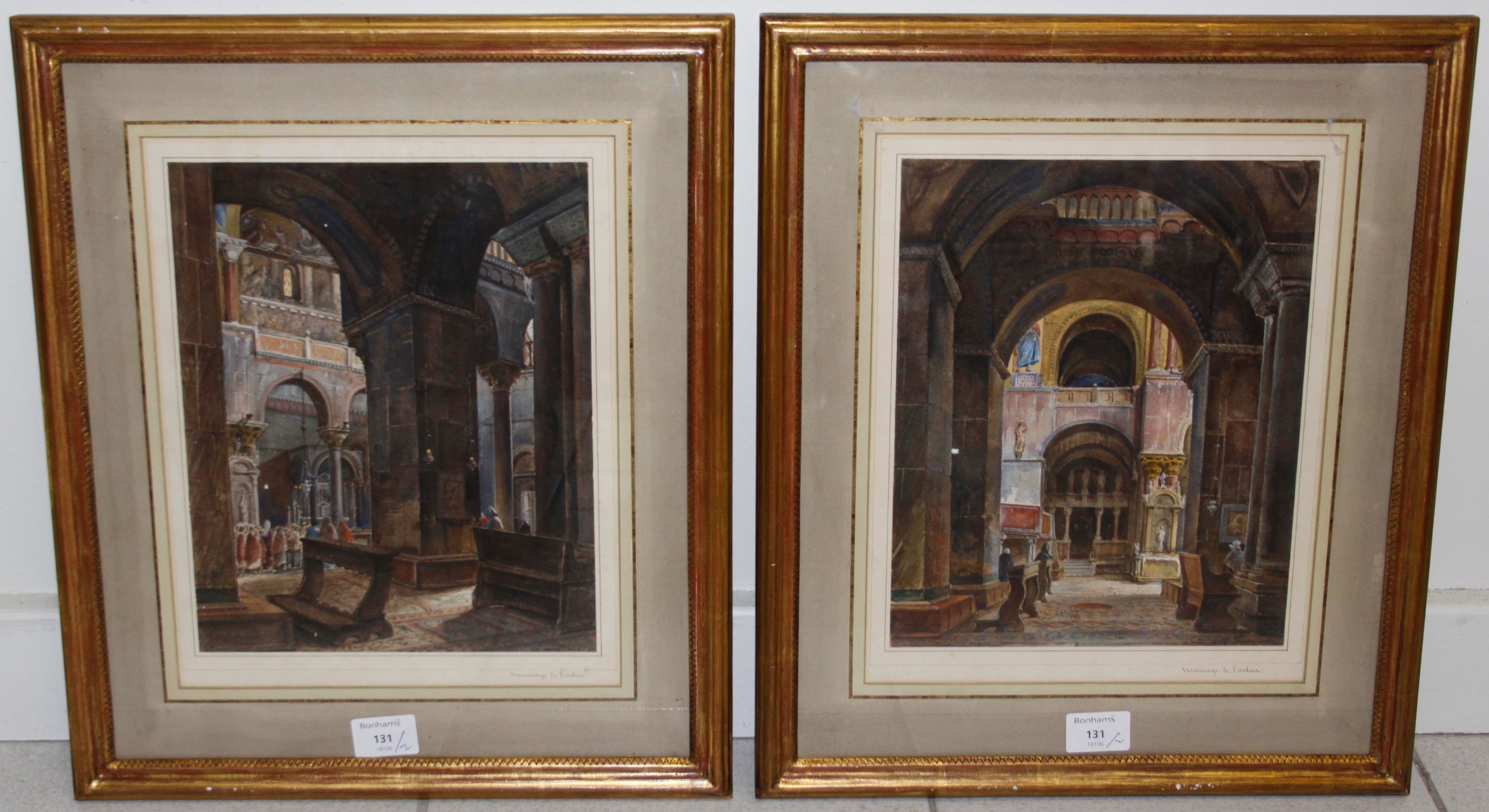 Bonhams : Adolphe de Fontainieu (, -1879) Interior of St. Mark's Venice ...