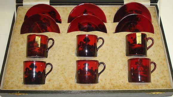 Bonhams : Flambe Wares A Royal Doulton Flambe coffee service