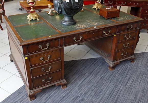 Bonhams : A reproduction partners pedestal breakfront desk