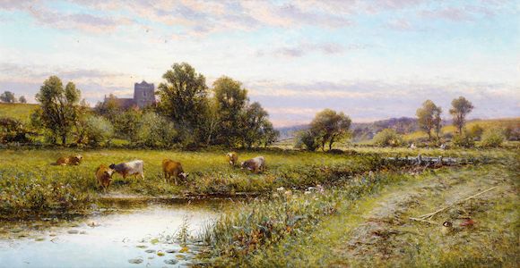 Bonhams : Alfred Augustus Glendening (British, 1840-1921) Haymaking ...