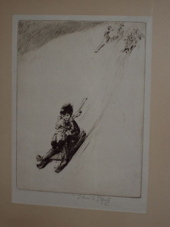 Bonhams : Eileen Alice Soper, RMS (British, 1905-1990) 'Tobogganing ...
