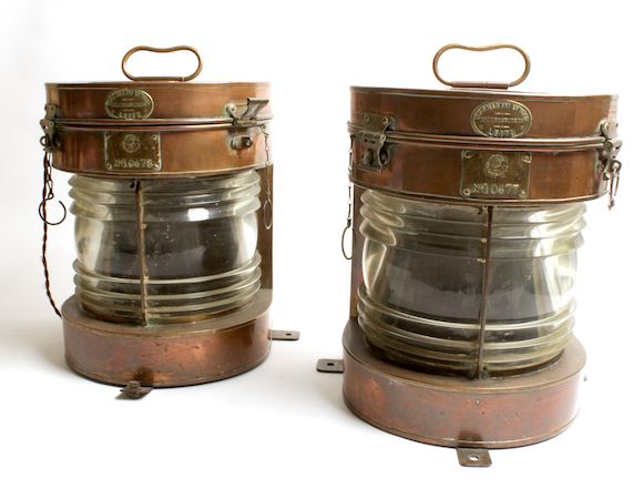 Bonhams : A pair of early Scottish 20th century copper ships lanterns ...