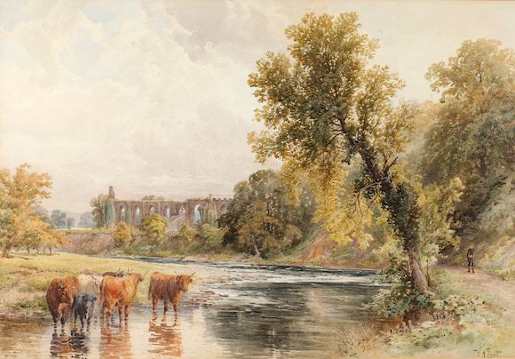 Bonhams : Walter Henry Pigott (British, born circa 1810-1901) Cattle ...