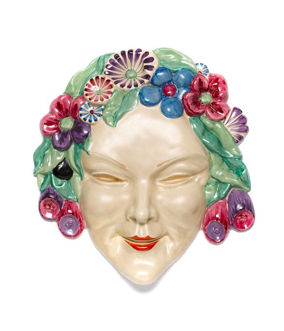 Bonhams : Clarice Cliff 'Flora' a large Wall Mask, circa 1925