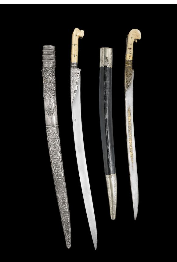 Bonhams : An Ottoman ivory-hilted steel Sword (yataghan) signed by Hajj ...
