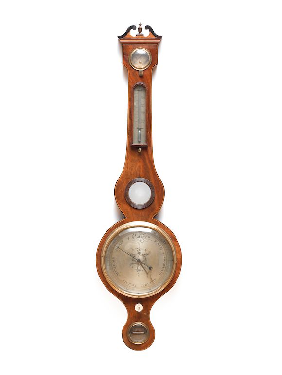 Bonhams : A late Victorian mahogany cased wheel barometer D. Gatty, Lewes