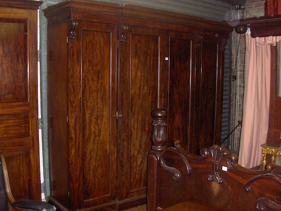 Bonhams : A Victorian mahogany breakfront quadruple wardrobe