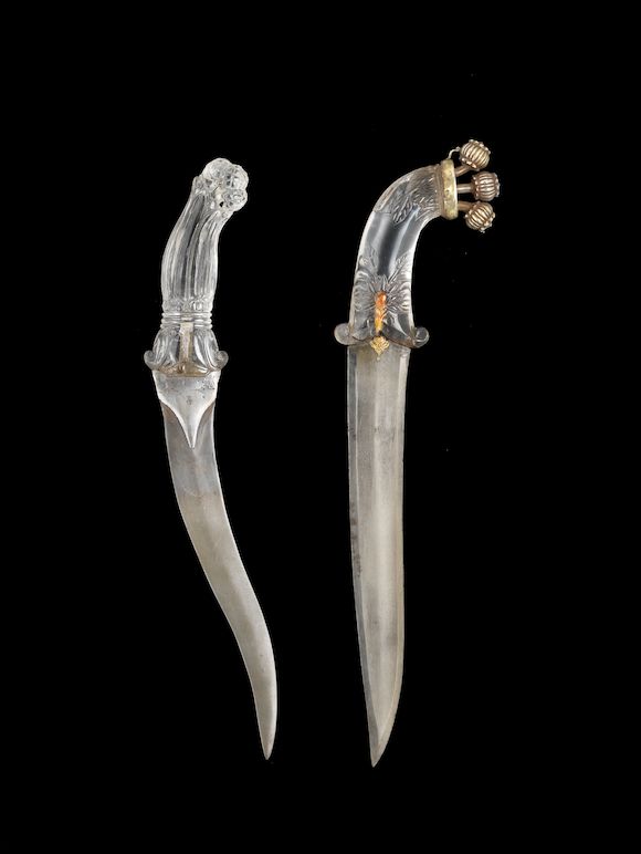 Bonhams : A rock crystal-hilted steel Dagger India, 19th Century