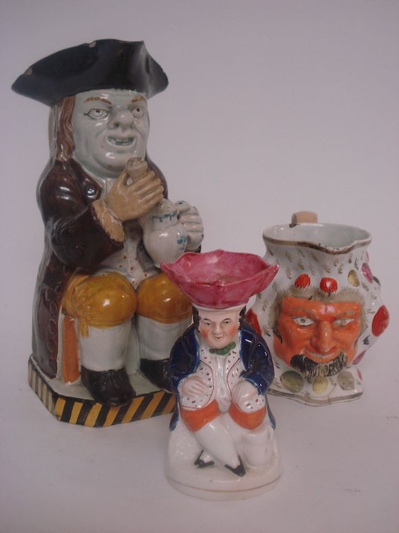 Bonhams : Two toby jugs and a figural toby salt