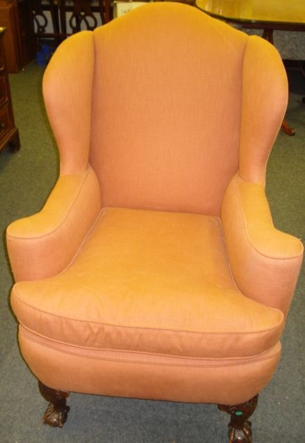 Bonhams : A reproduction early 18th Century style upholstered wing back ...