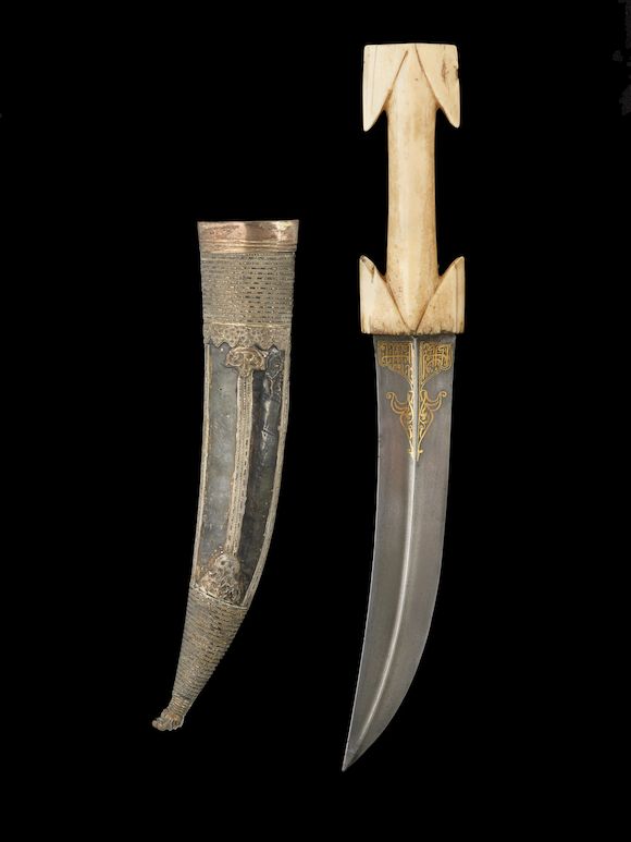 Bonhams : An Ottoman ivory-hilted Dagger (jambiyya) Albania, 19th Century