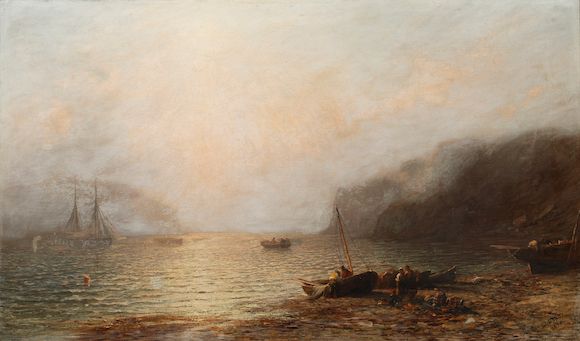Bonhams : James Francis Danby (British, 1816-1875) Figures on a beach ...