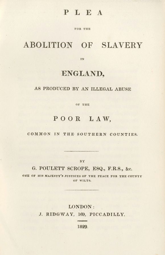 Bonhams : PAMPHLETS SCROPE (GEORGE POULETT) Plea for the Abolition of ...