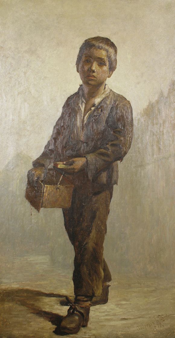 Bonhams : Joshua Anderson Hague (British, 1850-1916) The match boy