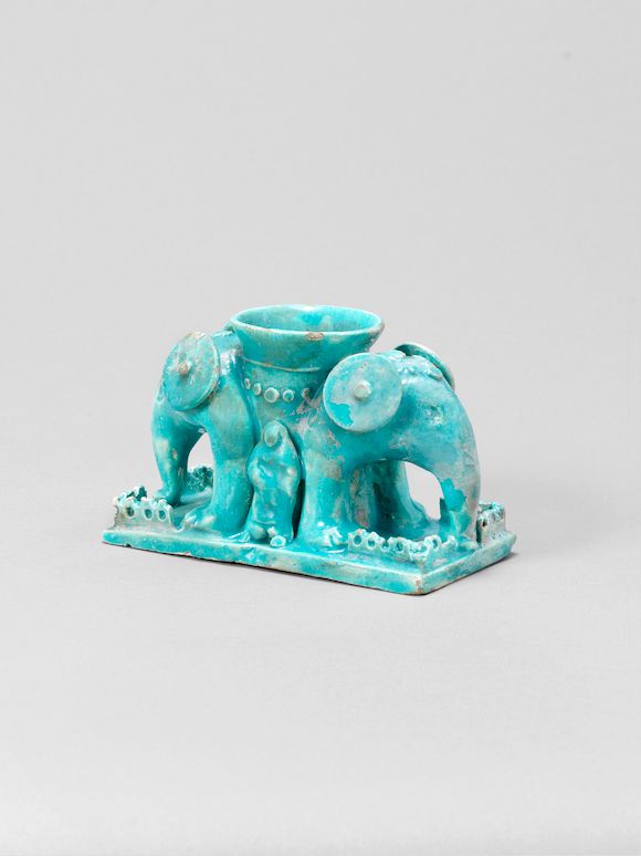 Bonhams : An unusual Seljuk monochrome pottery Figural Vessel Persia ...