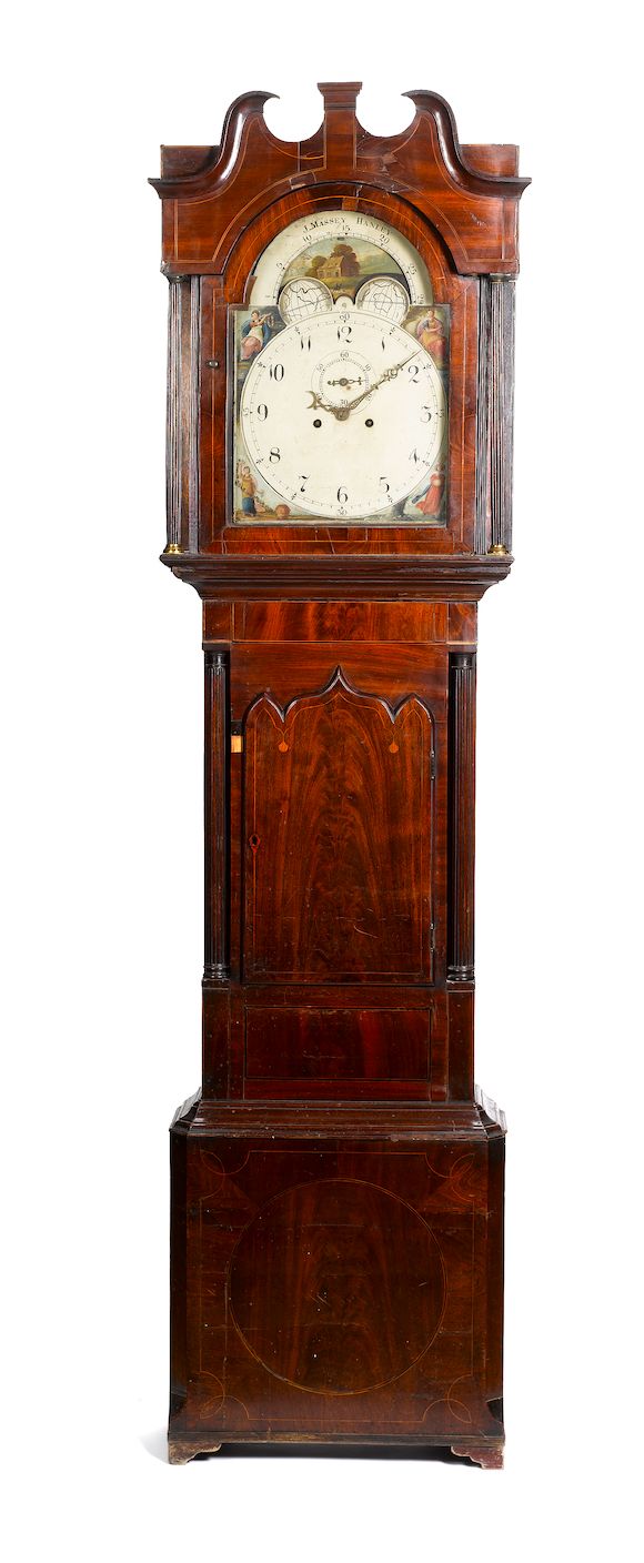Bonhams : An early 19th Century inlaid mahogany longcase clock with ...