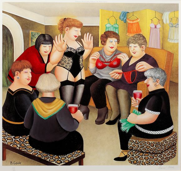 Bonhams : Beryl Cook (British, 1926-2008) "Party Girls" signed in pencil and numbered 198/650 ...