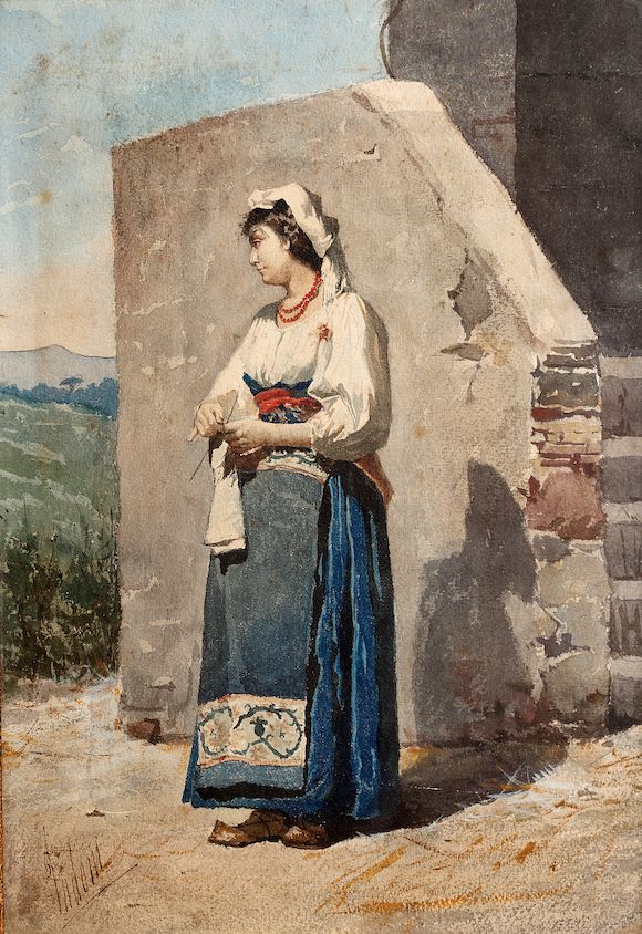 Bonhams : Filippo Indoni (Italian, born circa 1842-1908) Peasant girl