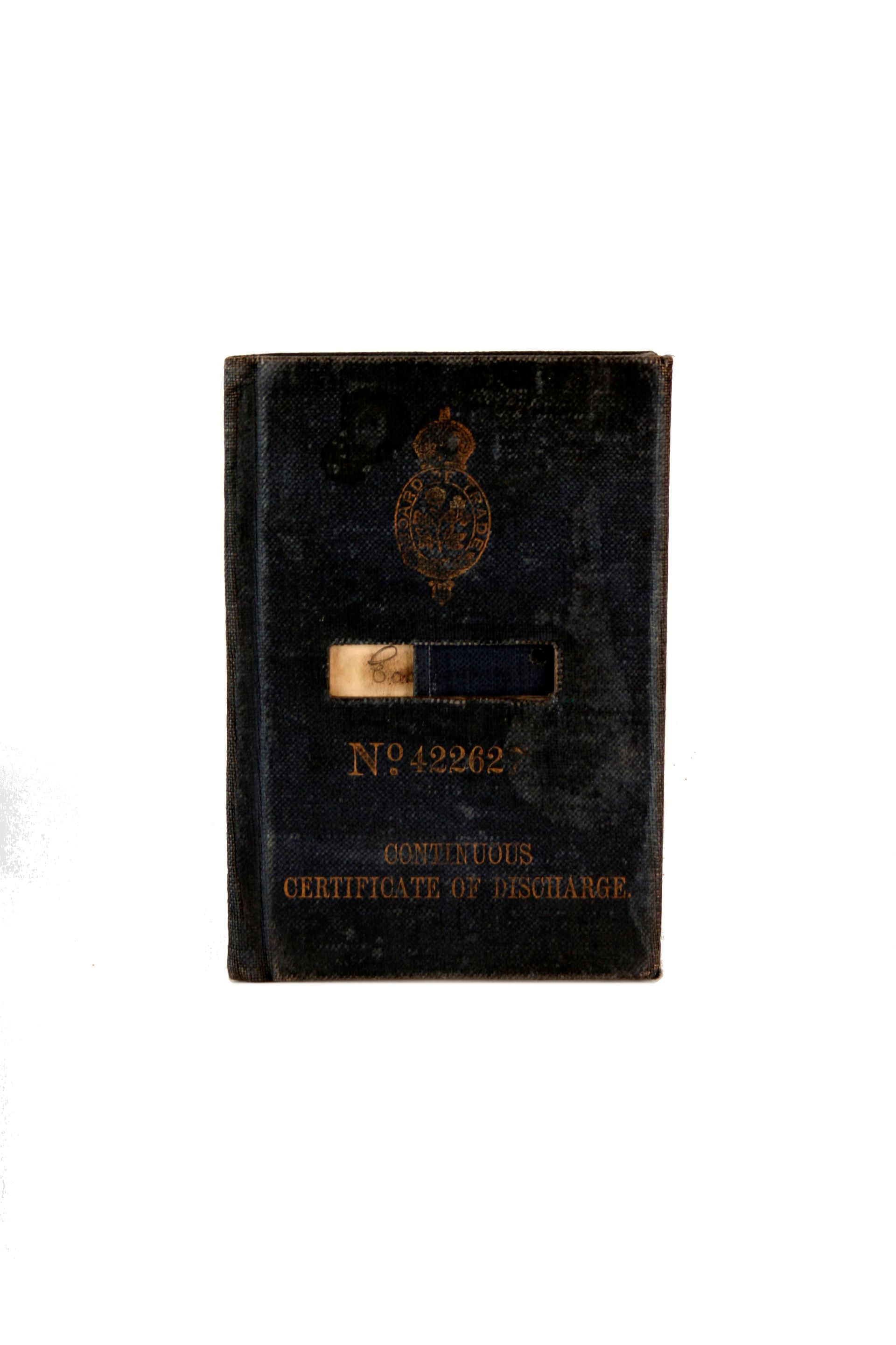 Bonhams : A Mariners Certificate of Discharge book, James Easson, with ...