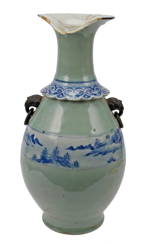 Bonhams : A Chinese pear-shaped porcelain vase,