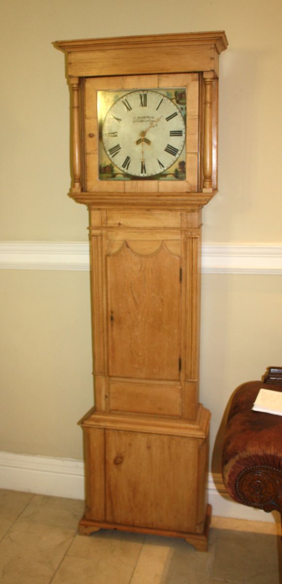 Bonhams : A 19th century pine longcase clock