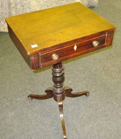 Bonhams : A Georgian inlaid mahogany side table, box top with single ...