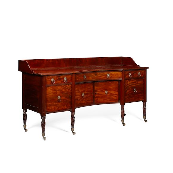 Bonhams : An Irish Regency mahogany and plum pudding mahogany sideboard ...