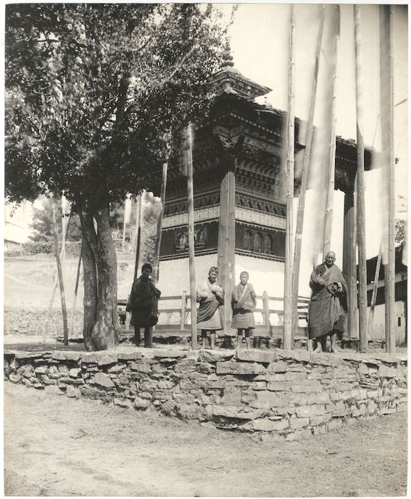 Bonhams : BHUTAN WHITE (JEAN CLAUDE) Chorten at Gorina Monastery