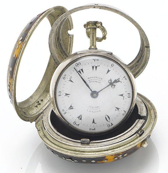 Bonhams : Marwick, Markham & Perigal. A silver and horn triple cased ...