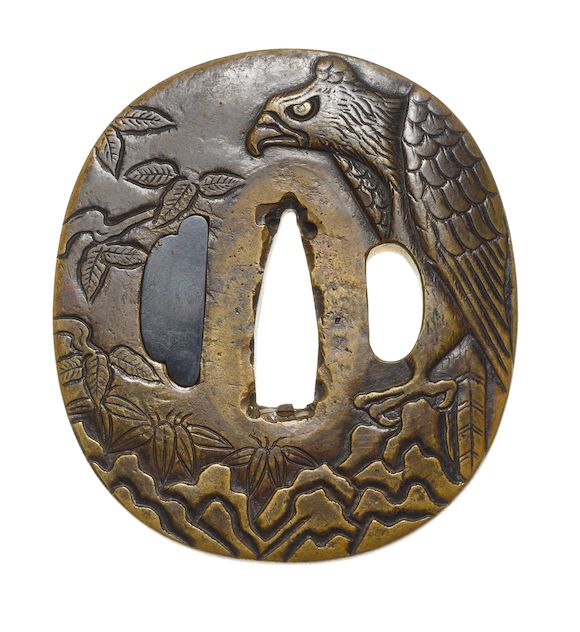 Bonhams : A sentoku tsuba Higo School, 17th century