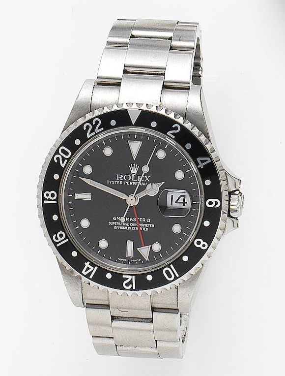 Bonhams : Rolex. A stainless steel automatic dual time zone ...