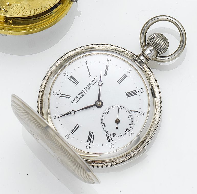Bonhams : Jack Watch Factory. A silver keyless wind full hunter quarter ...