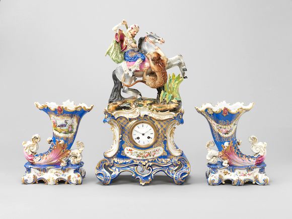 Bonhams : A Jacob Petit figural porcelain Clock France, 19th Century(4)