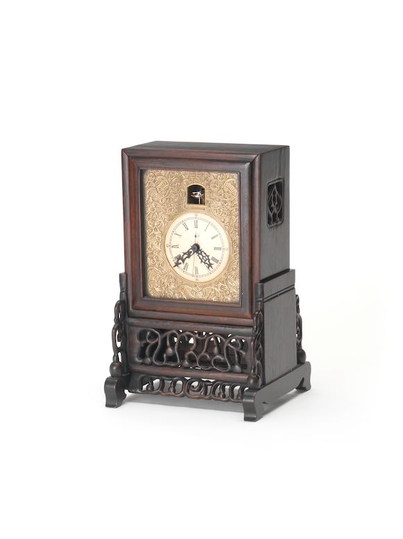 Bonhams : A 20th century Chinese rosewood four part timepiece