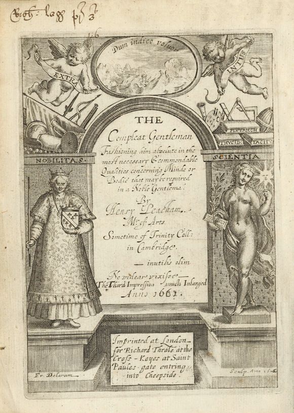 Bonhams : PEACHAM (HENRY) The Compleat Gentleman: Fashioning Him ...
