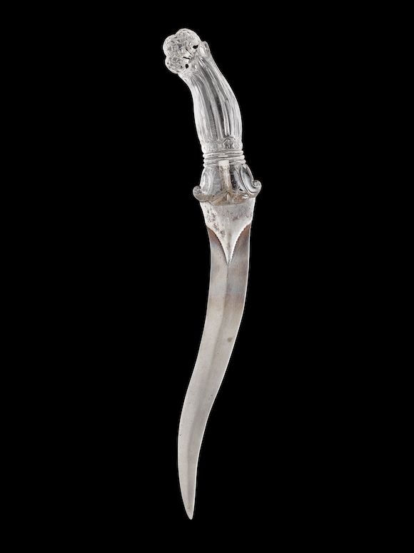 Bonhams : A rock-crystal hilted steel Dagger India, 19th Century