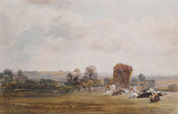 Bonhams : Peter De Wint, OWS (British, 1784-1849) Cattle resting