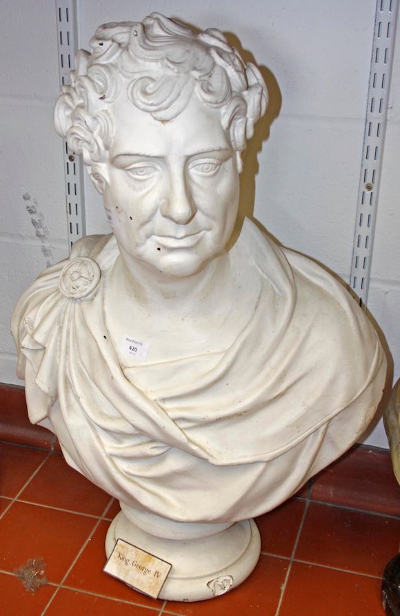 Bonhams : A Plaster library bust of George IV