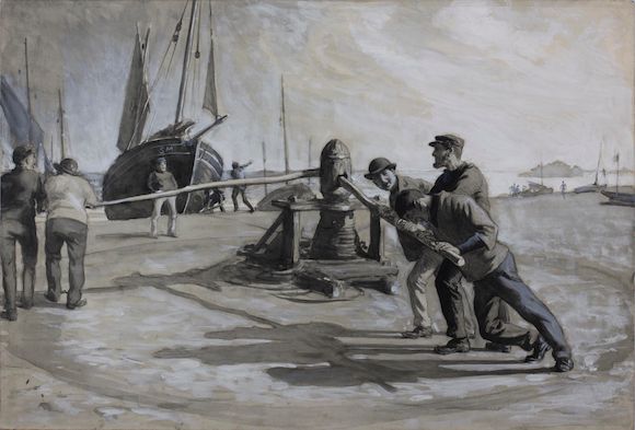 Bonhams : George Percy R. E. Jacomb-Hood (British, 1857-1929) Fishermen ...