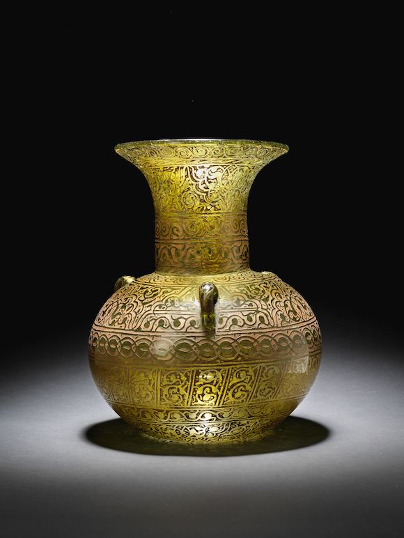 Bonhams : A gilt-glass Mosque Lamp Syria, 19th Century