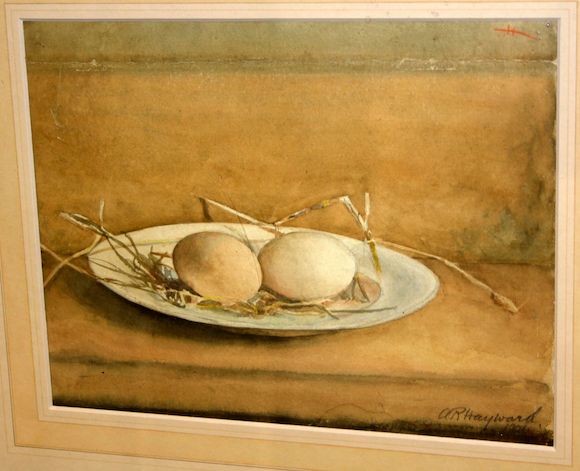 Bonhams : Alfred Robert Hayward (British, 1875-1971) Still life with eggs