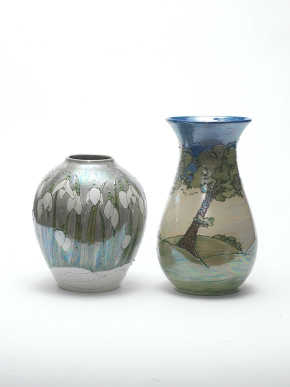Bonhams : Lise B Moorcroft 'Blue Dawn Landscape' a Lustre vase, 2010