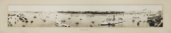 Bonhams : CANTON Panoramic view of the Pearl River at Canton by the ...
