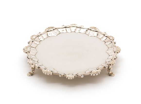 Bonhams : An early George III silver small shaped-circular waiter, by ...